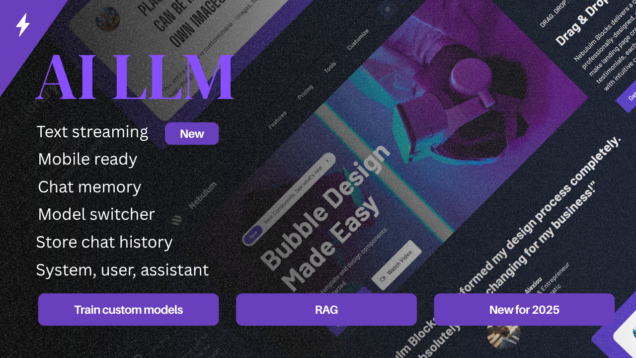 AI LLM Bubble App Template Template | Bubble